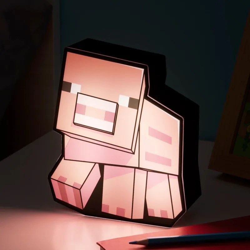 Stolní lampa minecraft - pig - lampa