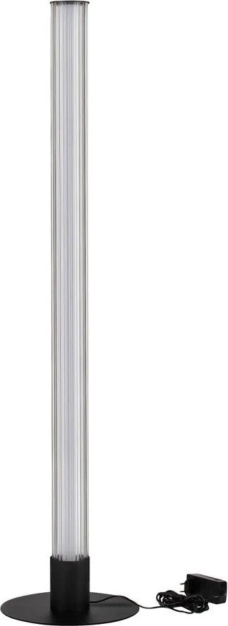 Matně černá hliníková LED stmívatelná stojací lampa se skleněným stínidlem (výška 130 cm) Glovia – Nova Luce