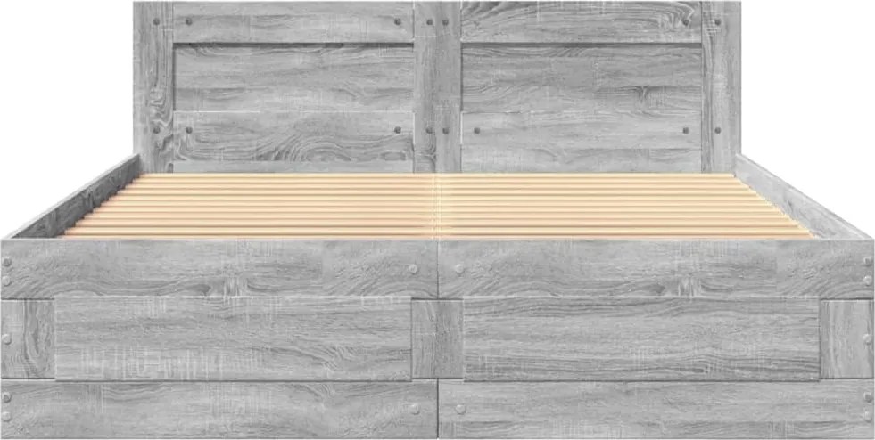 Rám postele s čelem šedý sonoma 120 x 200 cm kompozit 3295574