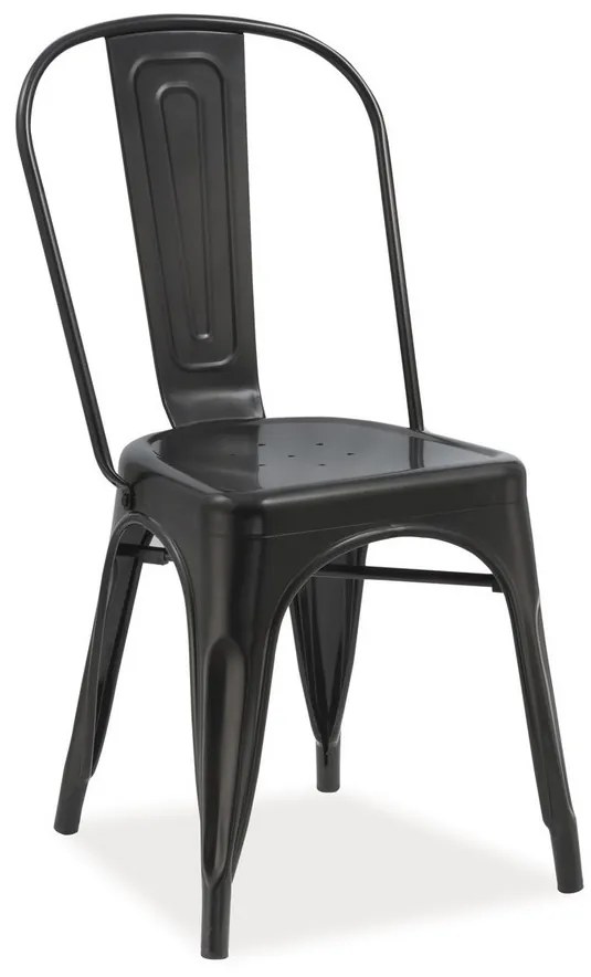 Industriální jídelní kovová židle v černé mat barvě KN380