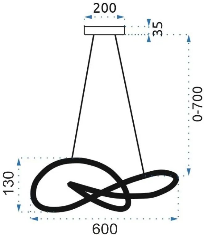 Toolight - LED závěsné svítidlo APP814-CP + dálkové ovládání, černá, OSW-04025