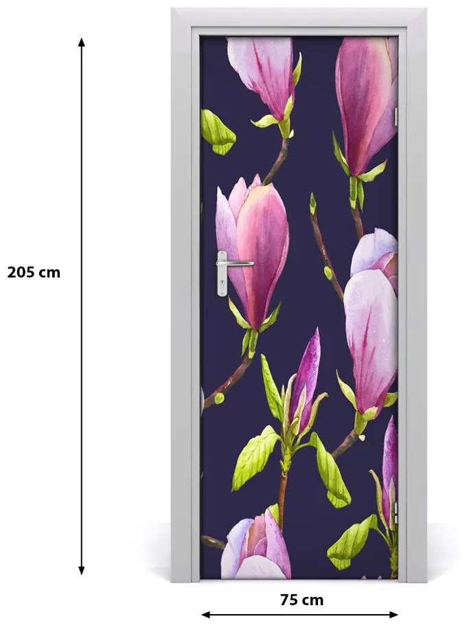 Samolepící fototapeta na dveře magnolie 75x205 cm