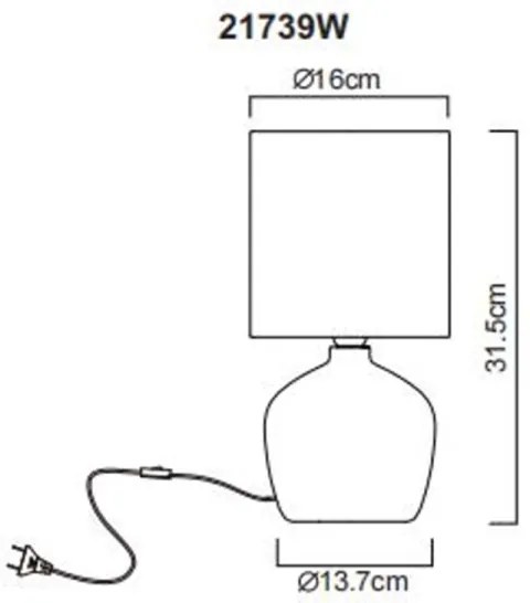 Globo 21739W - Stolní lampa MARBLE 1xE14/40W/230V bílá