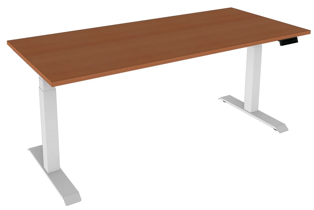 NOBL Dynamic + Elektr. nastavitelný polohovací stůl 180x80 s pamětí Dynamic + Dekor stolové desky: třešeň, Barva podnože: bílá