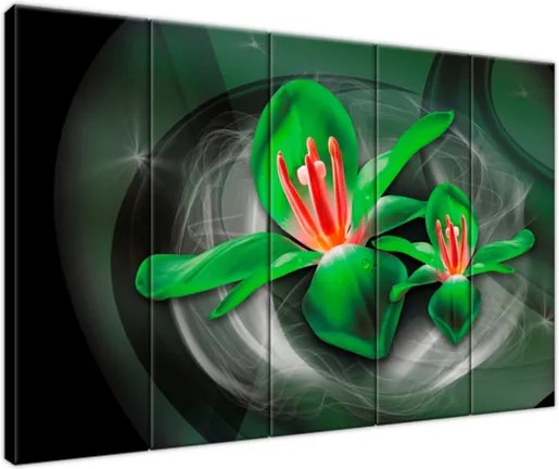 Obraz na plátně Zelené vesmírné květiny - Jakub Banas 100x63cm 3577A_5E