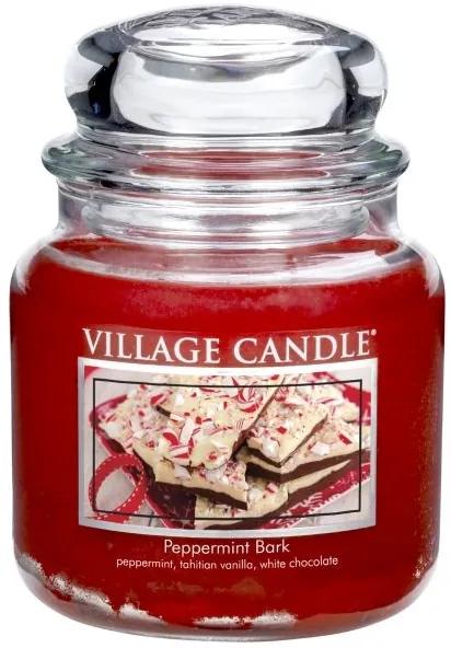 Village Candle Vonná svíčka ve skle, Mátové potěšení - Peppermint bark, 16oz Premium