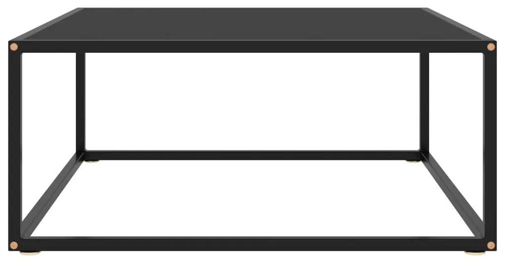 vidaXL Marketos Konferenční stolek černý s černým sklem 80 x 80 x 35 cm