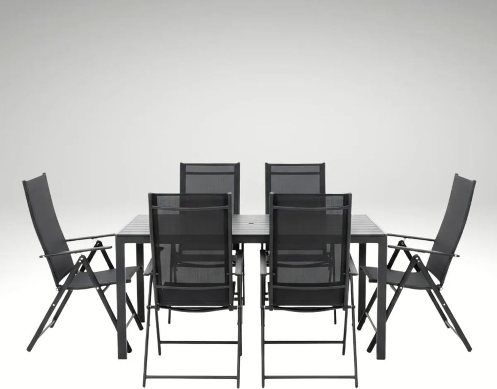 Vikio Zahradní set 140x80 pro 6 osob V136-140 černá