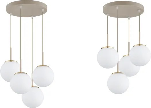 Brilagi - Lustr na lanku MILO ECRU 4xE27/60W/230V béžová/zlatá
