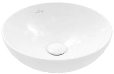Villeroy & Boch Loop&Friends - Umyvadlo na desku, průměr 420 mm, bez přepadu, CeramicPlus, Stone White 4A4601RW