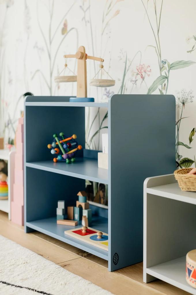 Knihovnička na Montessori hračky a pomůcky - menší  - modrá