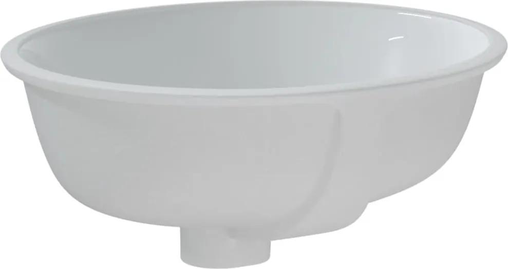 vidaXL Umyvadlo do koupelny bílé 38,5 x 33,5 x 19 cm oválné keramika [153716]