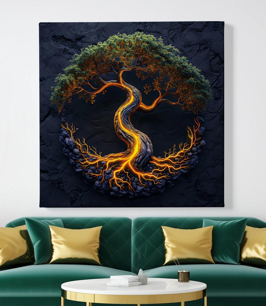 Obraz na plátně - Strom života Nekonečná energie FeelHappy.cz Velikost obrazu: 100 x 100 cm