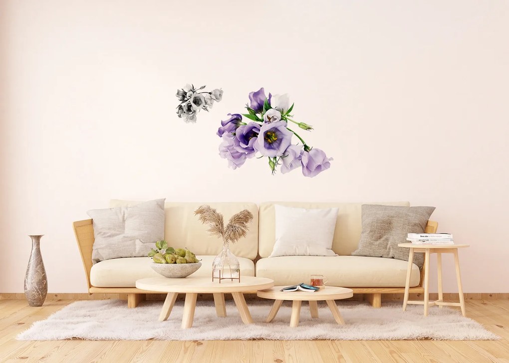 Samolepka na zeď Fialové Květy | 65 x 85 cm | DF1029
