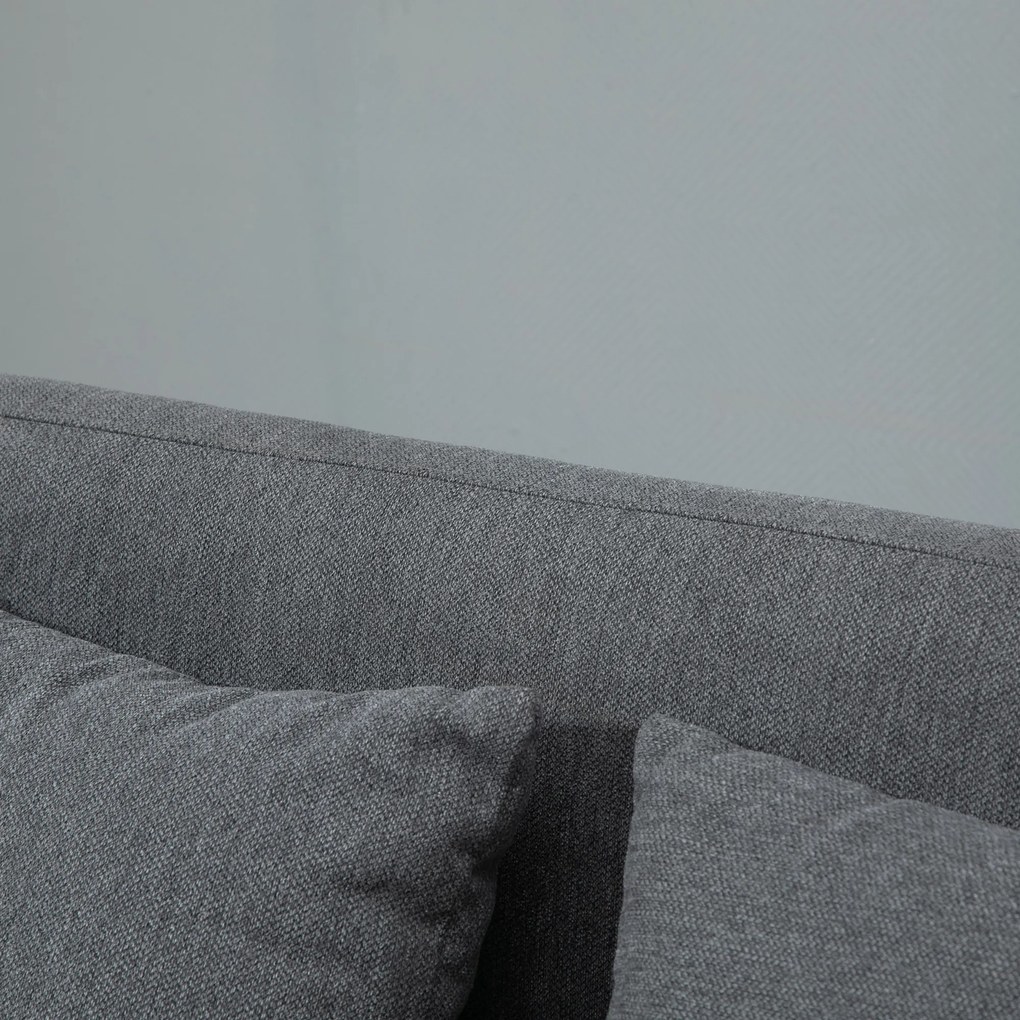 HOMCOM Dvoumístná rozkládací pohovka s polštáři, nastavitelné podnožky, sametový polyester, kaučukové dřevo, pěna, 2místná, potah látka