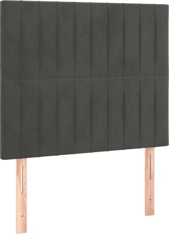 Box spring postel s matrací a LED tmavě šedá 90x190 cm samet 3136216
