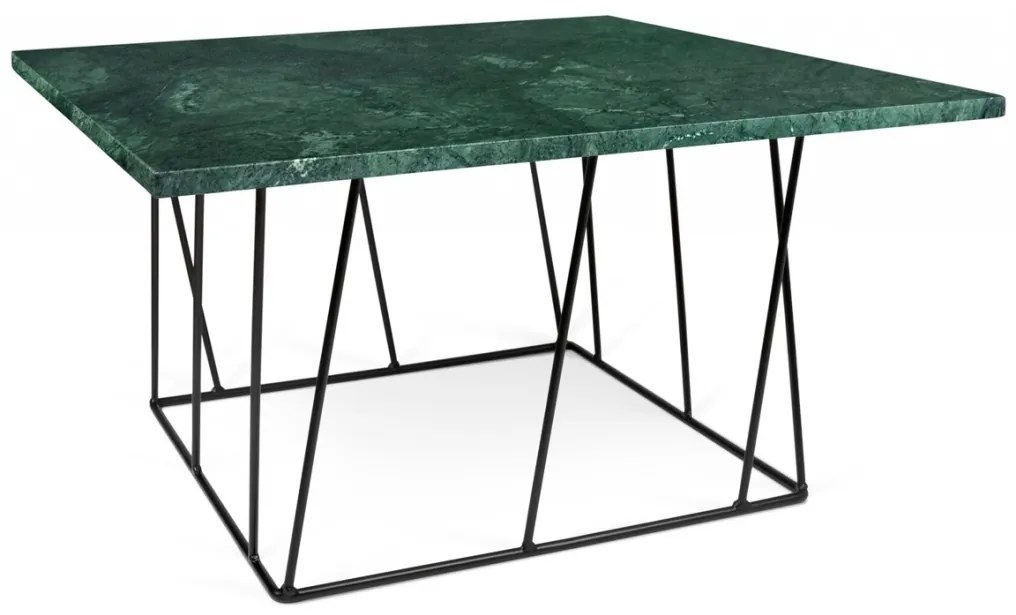 Konferenční stolek Rofus II, černá podnož, zelený mramor
