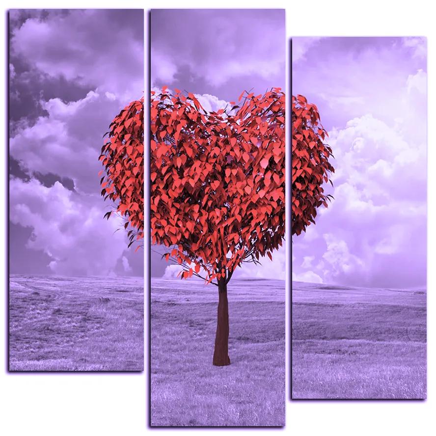 Obraz na plátně - Srdce ve tvaru stromu - čtverec 3106FC (75x75 cm)