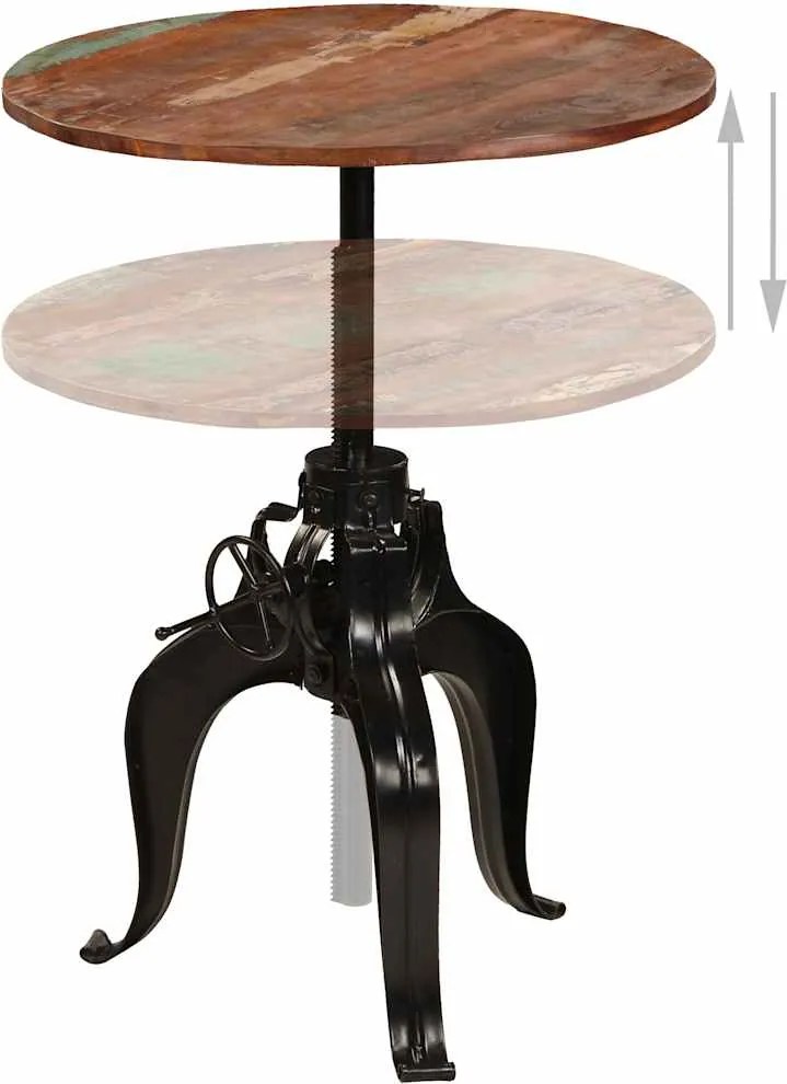 Barový stůl z masivního recyklovaného dřeva 75 x (76–110) cm 245269