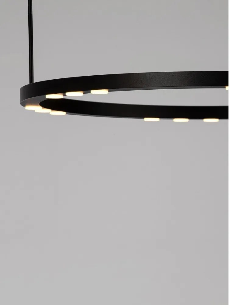 Matně černé hliníkové LED stmívatelné závěsné svítidlo ø 60 cm Lunette – Nova Luce