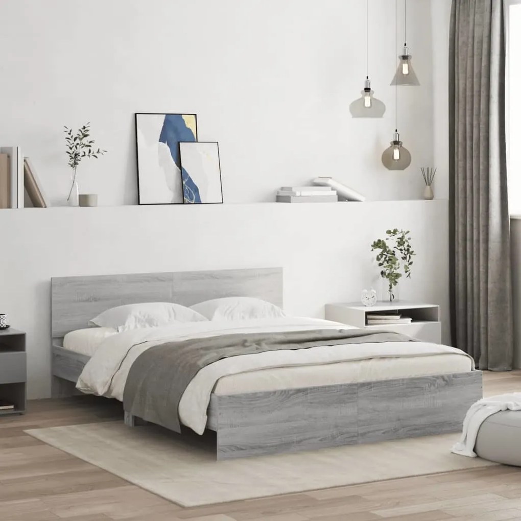 vidaXL Rám postele s čelem 140 x 190 cm [3207497] Barva: Bílá