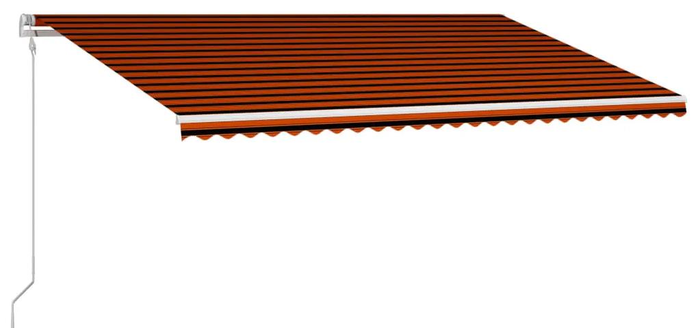 vidaXL Automatická zatahovací markýza 600 x 300 cm oranžovo-hnědá
