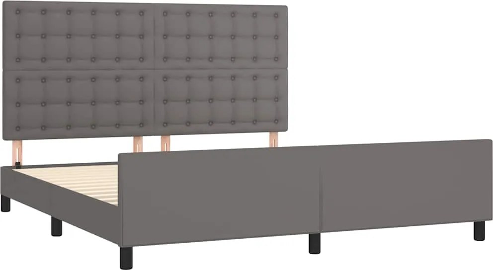 Rám postele s čelem šedý 180x200 cm umělá kůže 3125589