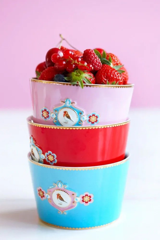 Pip Studio Love Birds Medallion mísa Ø 15cm, růžová (velká porcelánová mísa)