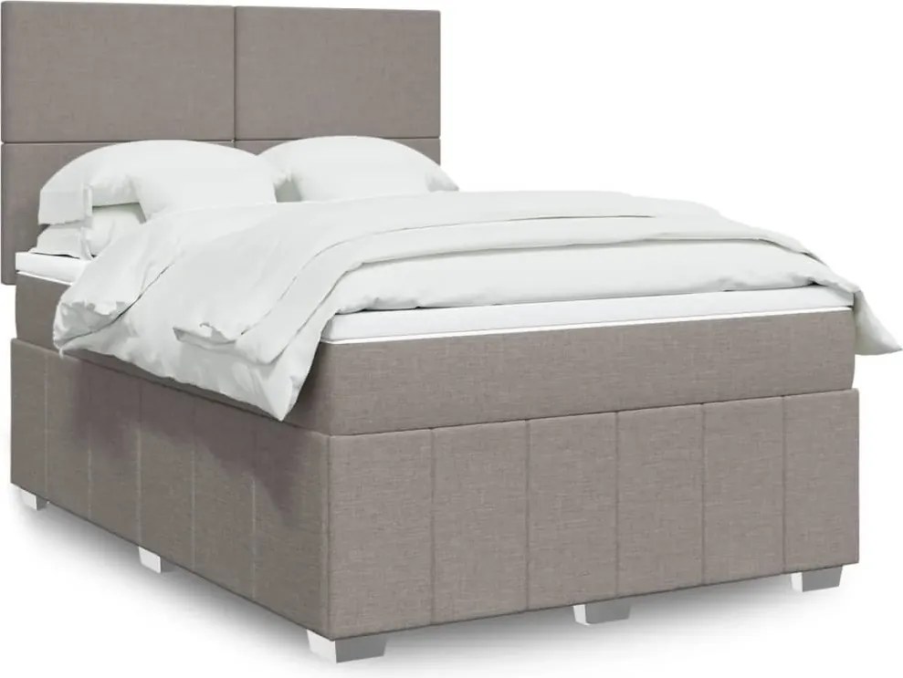Box spring postel s matrací taupe 140x190 cm textil 3291660
