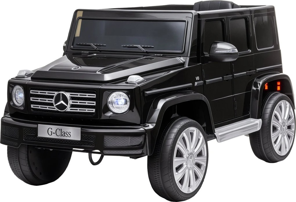 HOMCOM Elektrické auto pro děti od 3 let BENZ G500 Off-Road Akumulátorové 12V Vozidlo s dálkovým ovládáním, hudbou, klaksonem, rychlost 3-5 km/h, nosn