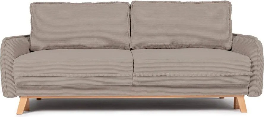 Taupe manšestrová rozkládací/s úložným prostorem pohovka 218 cm Tori – Bonami Selection