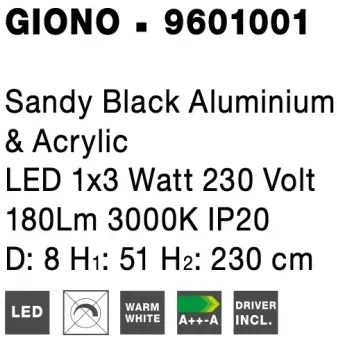 LED lustr Giono 8 zlaté