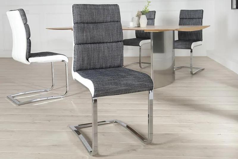 Wellness židle / šedá + bílá