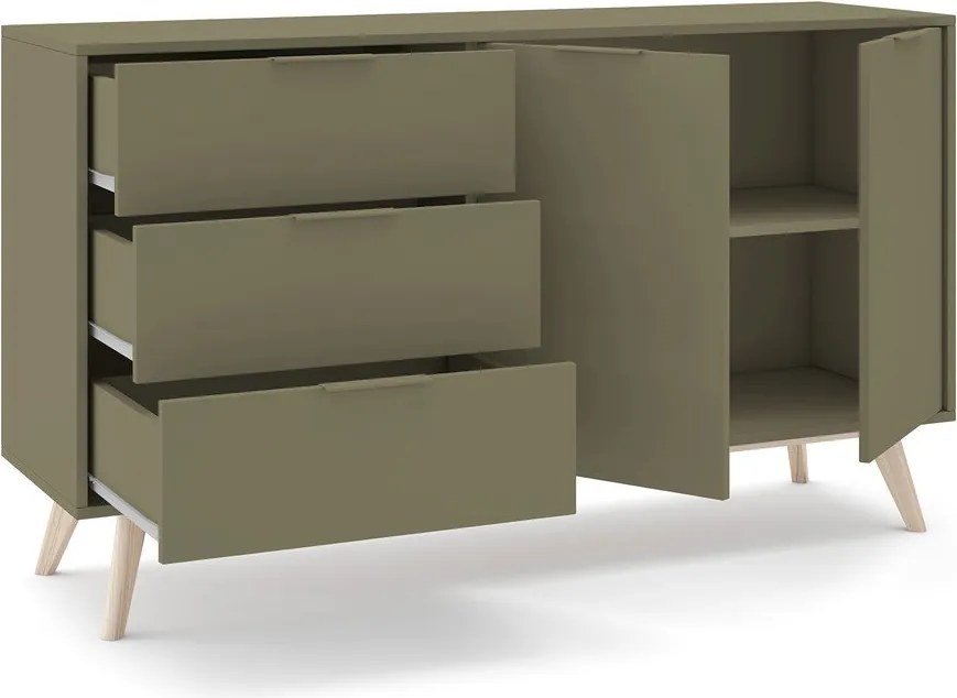 Zelená matná komoda 140x81x40 cm Campus – Marckeric