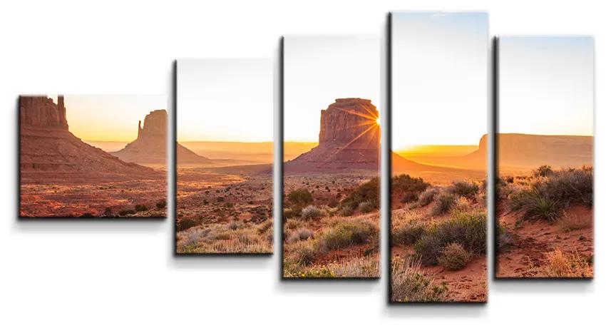Sablio Obraz - 5-dílný Skály v poušti 2 - 100x60 cm