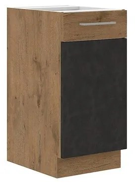 Spodní kuchyňská skříňka Woodline 40 D 1F BB, Barva: dąb lancelot / dark wood