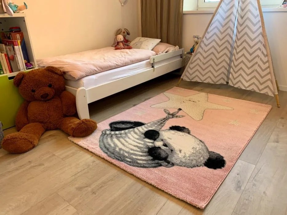 Detský koberec Kiddo A1083 pink, 160x230, ružová, detská izba, Vopi