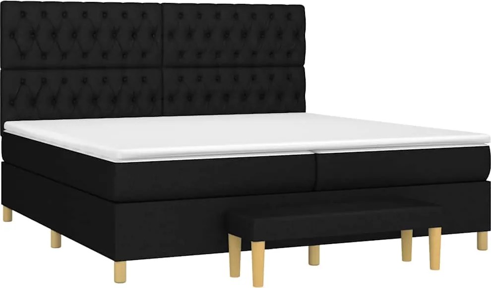 Box spring postel s matrací černá 200x200 cm textil 3137423