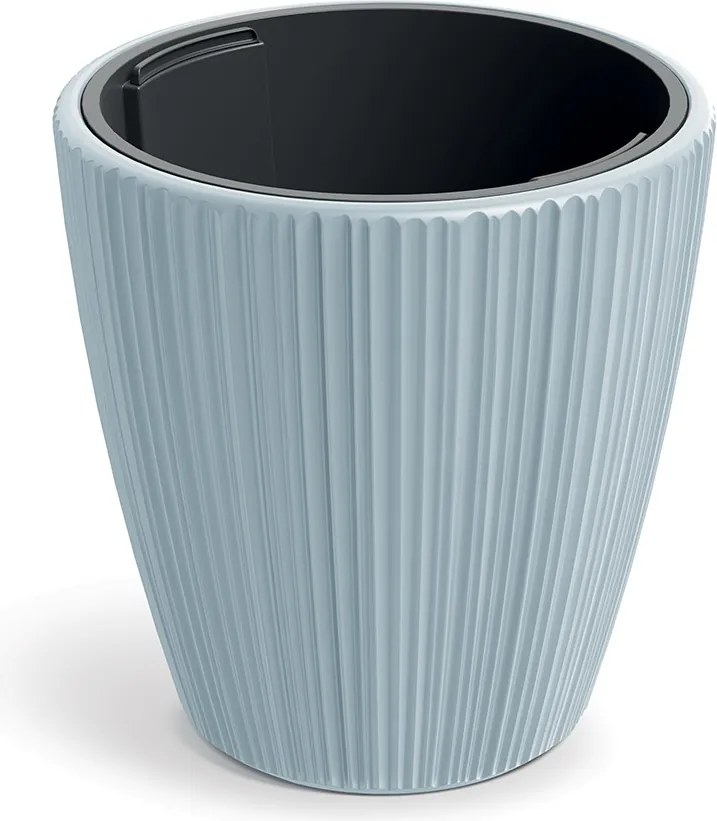 Plastový květináč OROS světle šedý matný