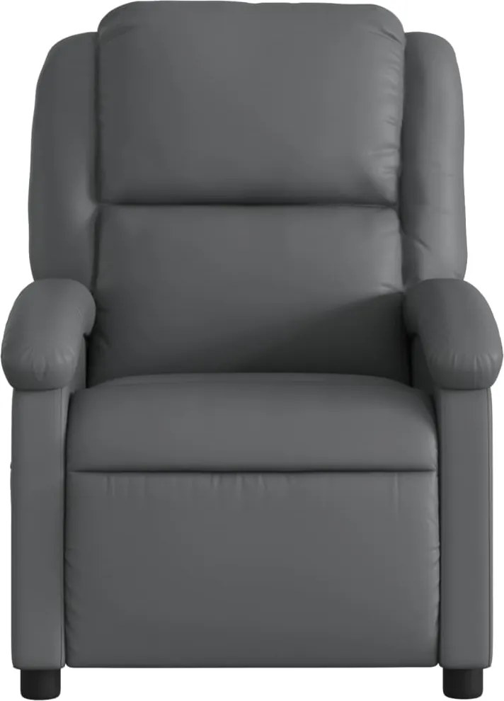Masážní polohovací křeslo šedé, umělá kůže 3205901
