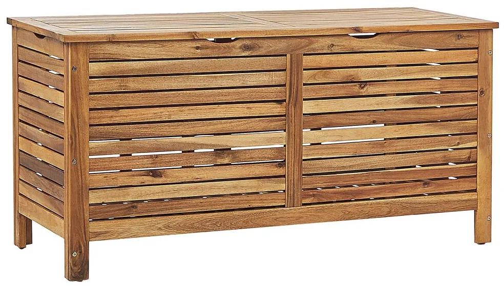 Úložný box akáciové dřevo světle hnědý 130 x 48 cm RIVIERA Beliani