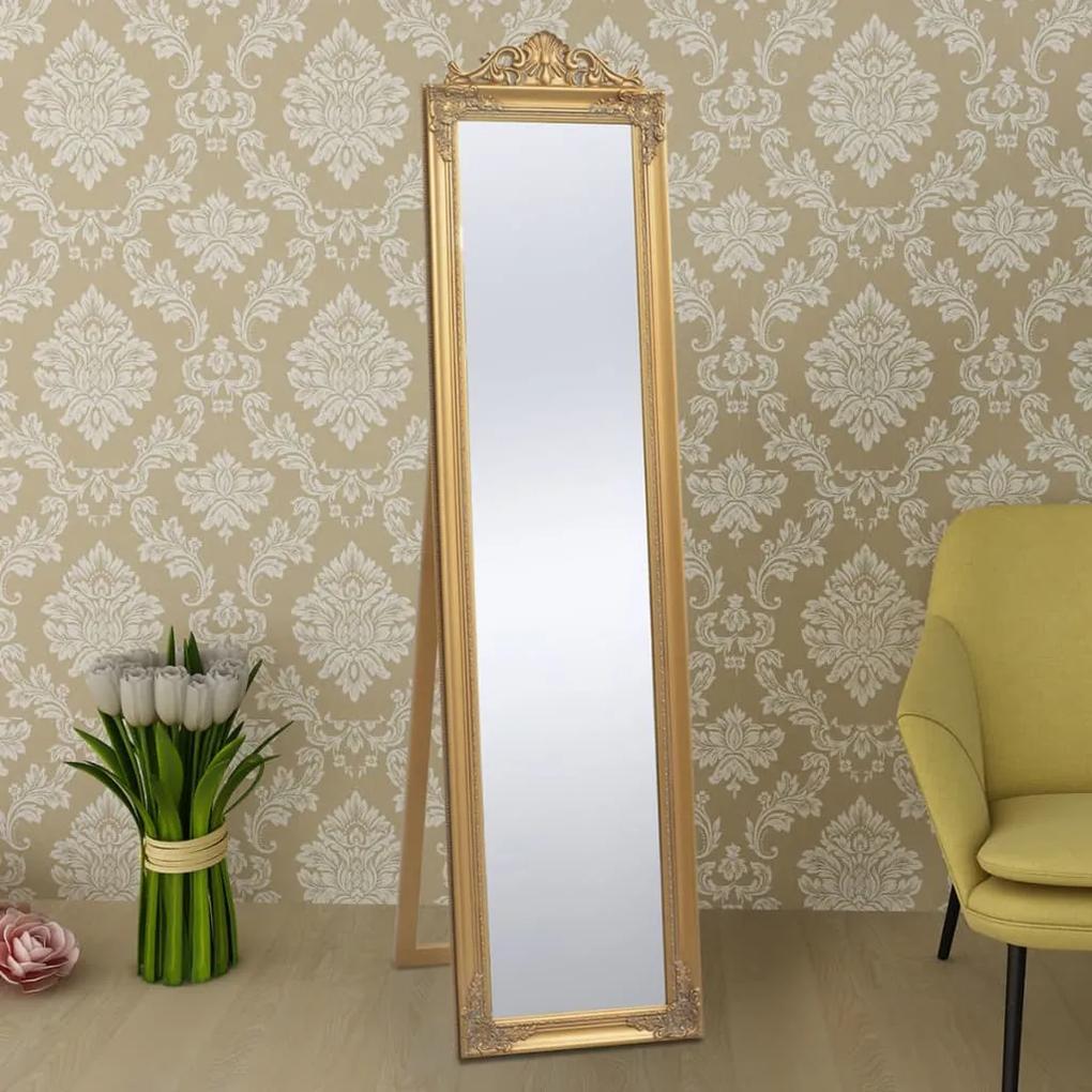 vidaXL Volně stojící zrcadlo barokní styl 160 x 40 cm [243692] Barva: Stříbrná