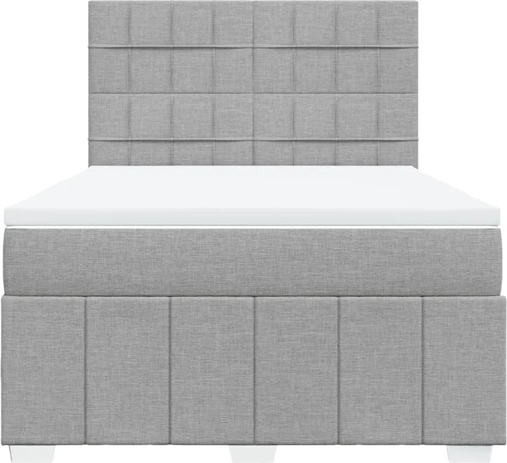Box spring postel s matrací světle šedá 160 x 200 cm textil 3294019