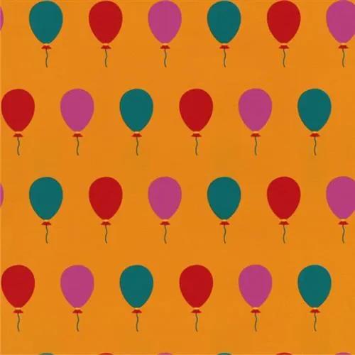 Dětské tapety na zeď Die Maus barevné balónky na oranžovém podkladu - POSLEDNÍ KUSY