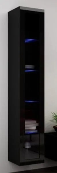 Cama Vitrína VIGO vysoká, prosklené dveře - černá