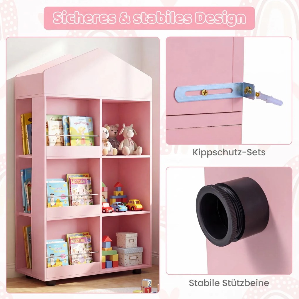 Costway Montessori dětská polička 116 cm Knihovnička Dětská polička na dřevo