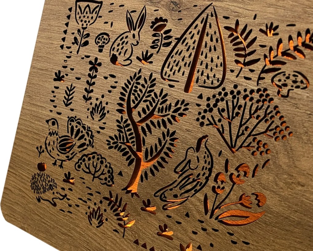 Li-Go "Les se zajícem" lampa 19x19 cm provedení povrchu: černá s patinou