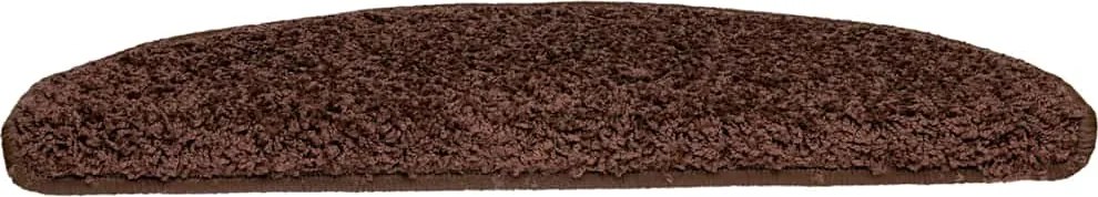 Schodové rohože 10 ks 65 x 21 x 4 cm hnědé, půlkulaté, velké 149805