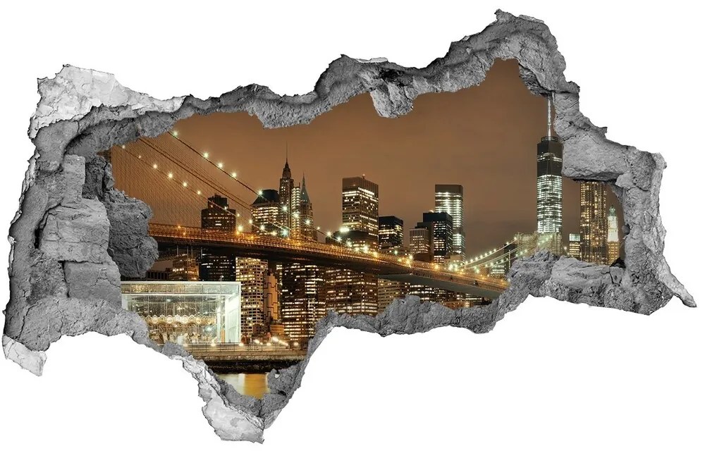 Wallmuralia Fototapeta díra na zeď 3D Manhattan New York 95x73 cm