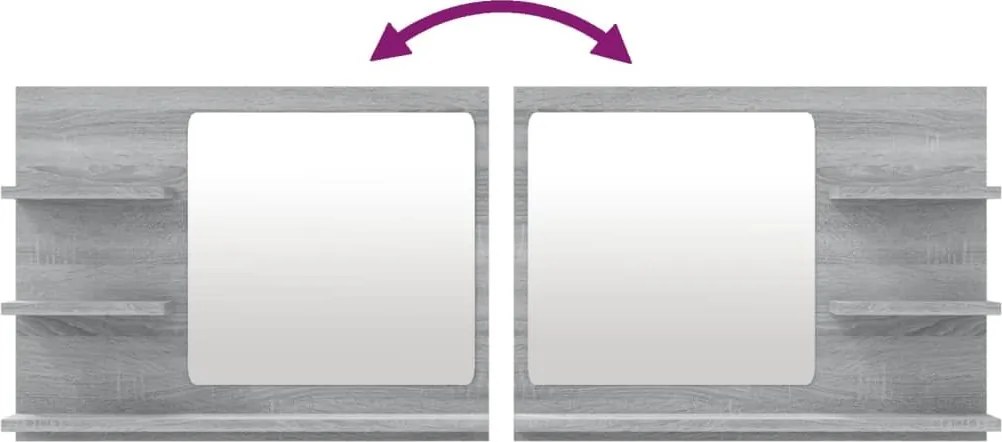 vidaXL Koupelnové zrcadlo 60 x 10,5 x 45 cm dřevotříska [815661] Barva: Černá